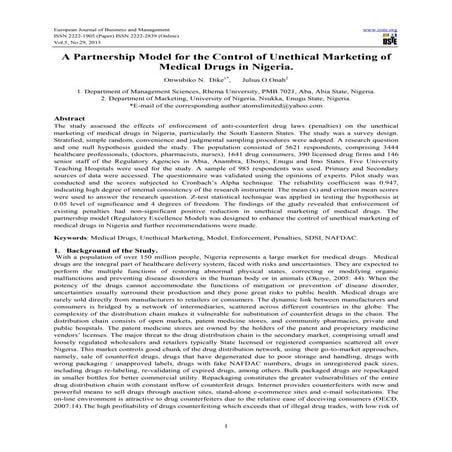A partnership model for the control of unethical marketing of medical ...