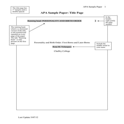 APA Sample Paper - by Chaffey College Writing Center | PDF | Education