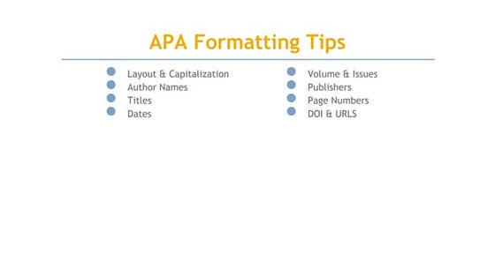 APA Citation Formatting | PPT