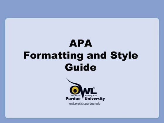 APA Style Presentation | PPT