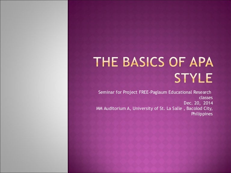the-basics-of-apa-style-6th-edition
