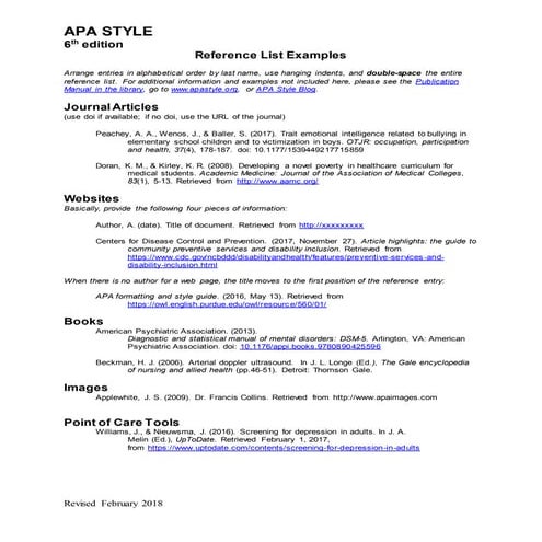 APA citation examples | DOCX