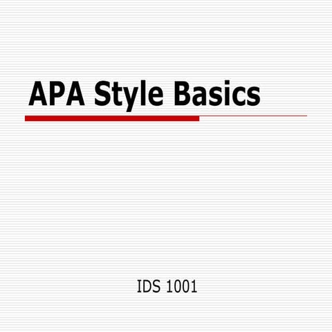 Apa style basics fa10 sept | PPTX