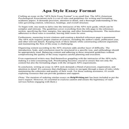 Apa Style Essay Format.pdf | Brain and Nervous System Disorders ...