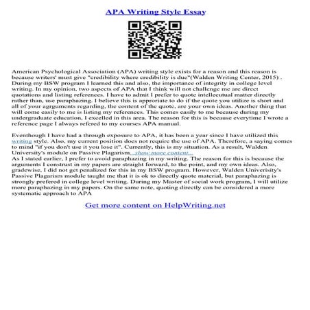 Apa Style Format Essay | PDF