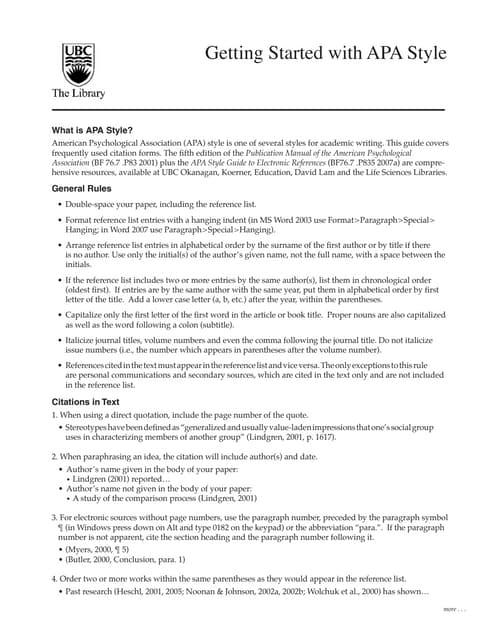 Referencing Guide APA Style --Curtin-Handout | PDF