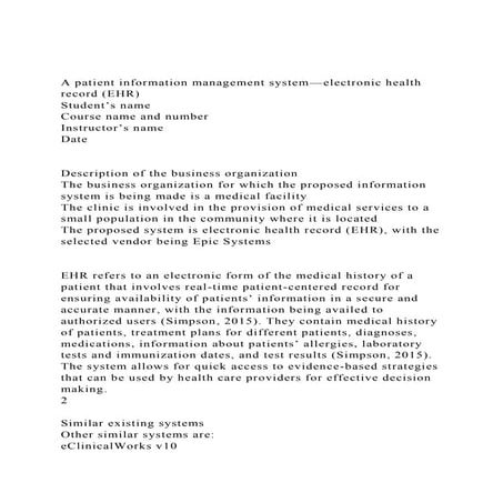 A patient information management system—electronic health record.docx