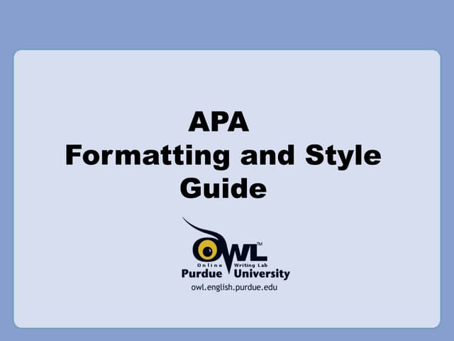 APA Style Presentation | PPT