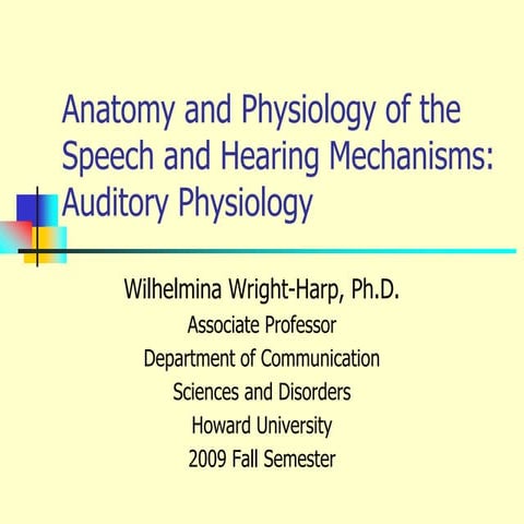 A & P Auditory Physiology 2009 Slideshow | PPSX | Digital Audio ...