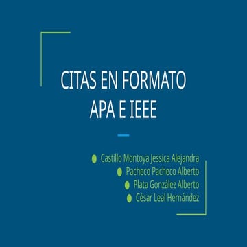 APA y IEEE - Presentación de PowerPoint | PPTX