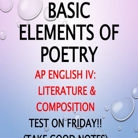 AP Basics of Poetry18.ppt | Poetry | Books and Literature