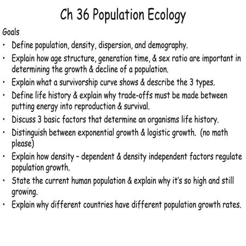 Ap Bio ch 36 Populations PPT | PPTX
