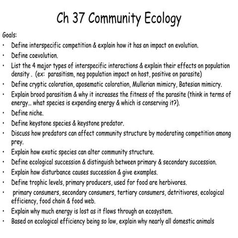 Ap Bio ch 37 Communties & Ecosystems PPT | PPT