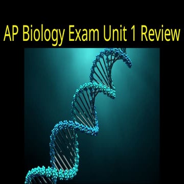 AP Biology Unit 1 Exam Review powepoint notes | PPTX