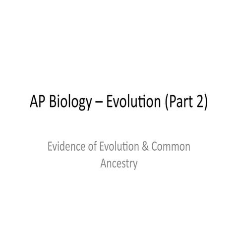 Evidence for evolution | PPT