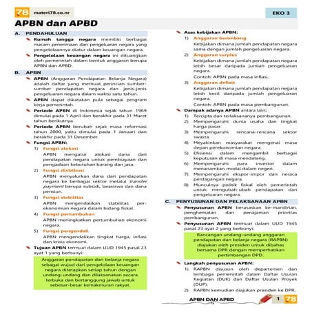 Apbdn ekonomi kelas 11 kurikulum meredeka | PDF