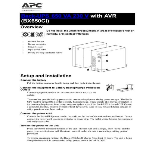 Apc 650 UPS and Essentail Power Protection | DOCX