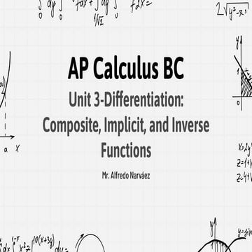 AP Calculus AB Unit 3 Lesson 4 composite function, implicit and inverse ...