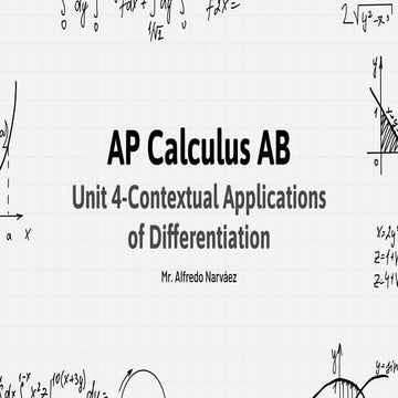 AP Calculus AB Unit 4 Lesson 2 CONTEXTUAL APPLICATIONS OF DERIVATIVES ...