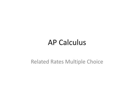 Ap calculus related rates frq | PPTX | Secondary Education | Education