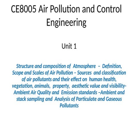 Air pollution and control engineering in Civil Engineering | PPTX