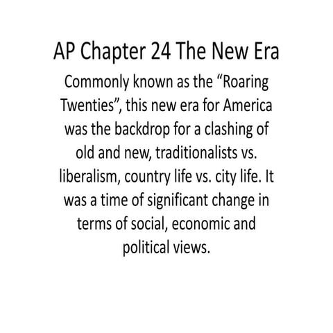 Ap chapter 24 the new era (2) | PPT
