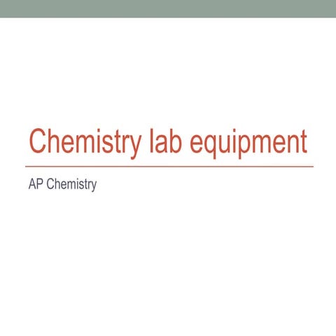 Lab equipment | PPT | Chemistry | Science