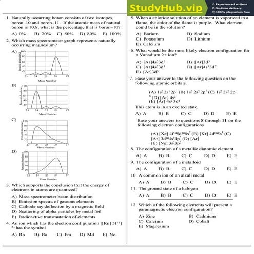 AP CHEM MIDTERM REVIEW | PDF