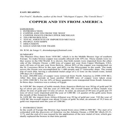 COPPER FROM AMERICA | DOC | Chemistry | Science