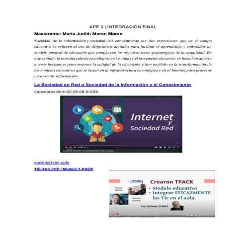 APE 3 INTEGRACIÓN FINAL.pdf | Education