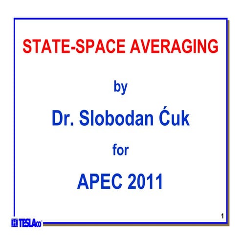 State Space Averaging Method Pdf Consumer Electronics Technology And Computing