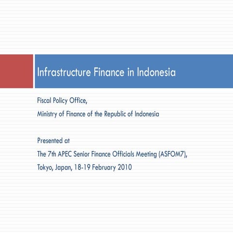 Infrastructure Finance in Indonesia | PDF