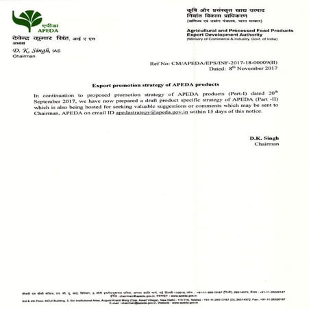 APEDA Export Strategy (Part-2).pdf | Agriculture | Industries