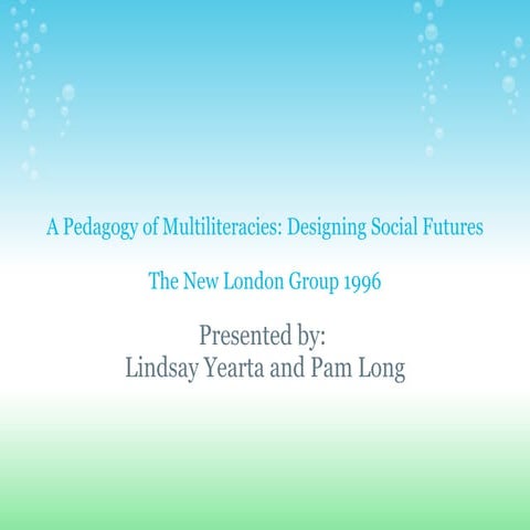 A pedagogy of_multiliteracies_designing_socia | PPT