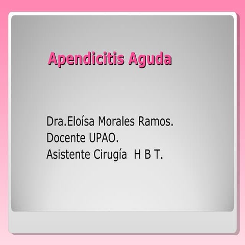 Signos clínicos en apendicitis aguda | PDF