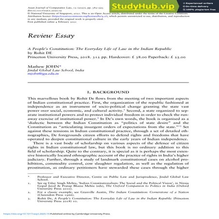 A People S Constitution The Everyday Life Of Law In The Indian Republic ...