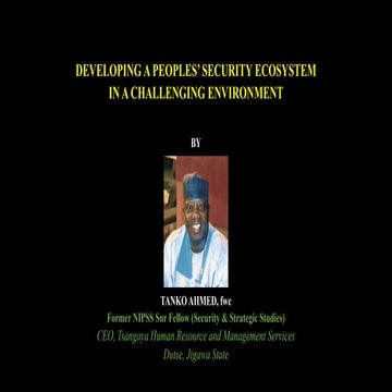 DEVELOPING A PEOPLE’S SECURITY ECOSYSTEM IN A CHALLENGING ENVIRONMENT ...