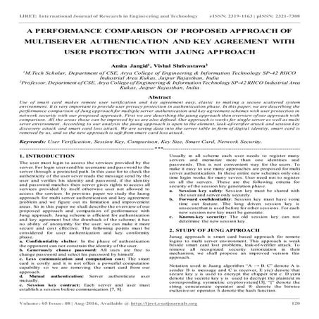 A Performance Comparison Of Proposed Approach Of Multiserver Authentication And Key Agreement 