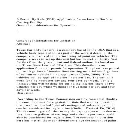 A Permit By Rule (PBR) Application for an Interior Surface Coating.docx