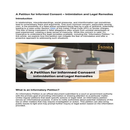 A Petition for Informed Consent – Intimidation and Legal Remedies.docx