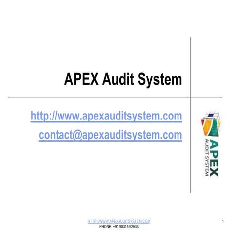Apex Audit System - Scheduling Issues | PPSX