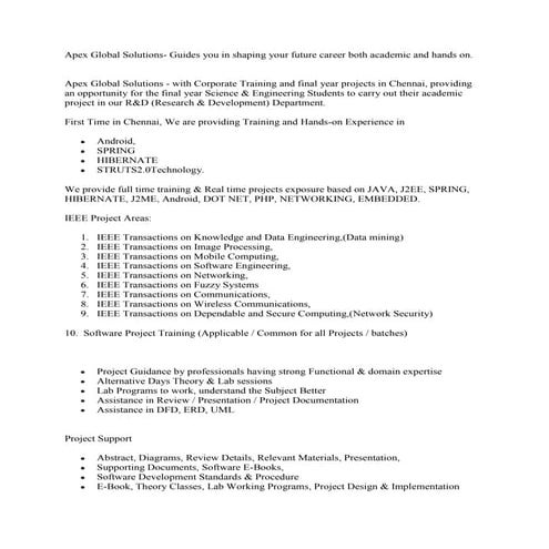 Apex globalsolutions | DOCX | Computing | Technology & Computing