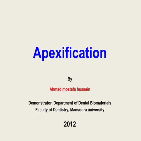 Apexification apexogenesis MTA mineral trioxide aggregate powerpoint ...