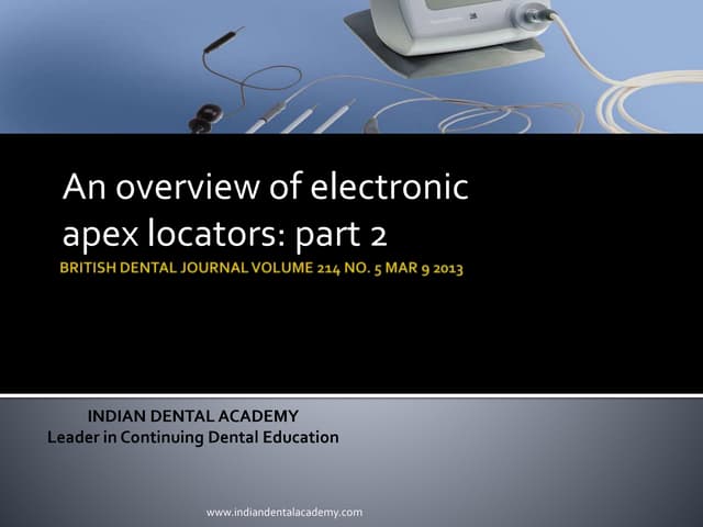 ELECTRONIC APEX LOCATOR (EAL) | PPTX