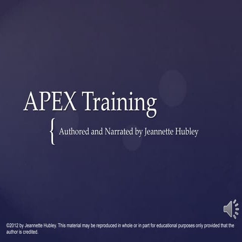 Apex training show | PPT