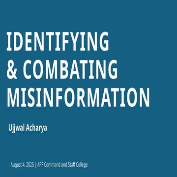 Misinformation: Identifying and Responding | PPTX