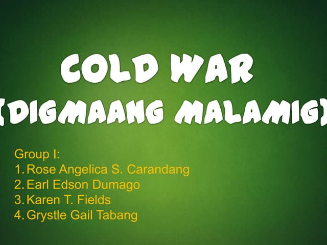 Cold war | PPTX