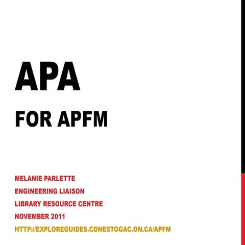 APFM APA Session | PPT