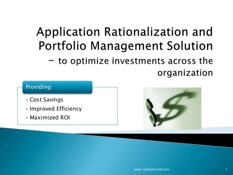 Application Rationalization and Portfolio Management solution