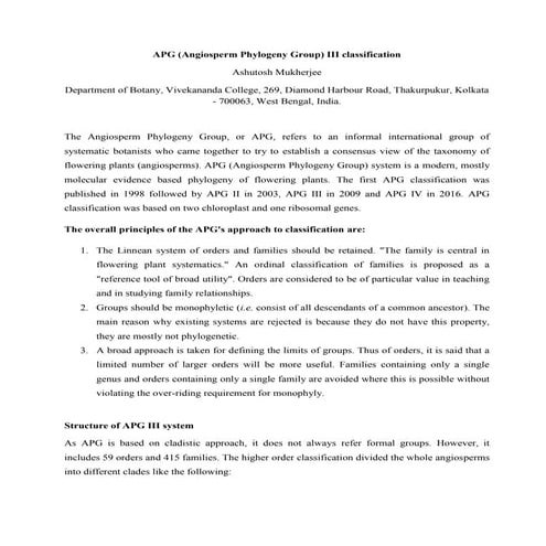 APG classification | PDF